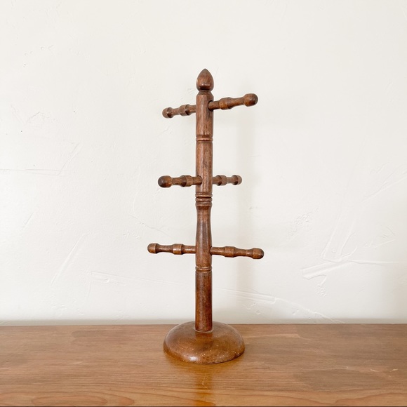 Vintage | Storage & Organization | Antique Wood Mug Holder Organizer ...
